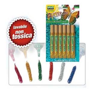 LEBEZ BUSTA 6 TUBI COLLA GLITTER ORO 10,5ML LAVABILE NON-TOSSICA 5131-0